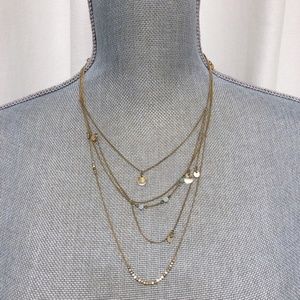 Zara | Jewelry | Zara Gold Chain Layered Beaded Necklace | Poshmark